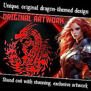 Fantasydice Red Fire Dragon Dice Tray with Lid – 9" Octagon with Dice Staging Area, Holds 5 Dice Sets – Perfect for D&D, Call of Cthulhu, Shadowrun, and All Tabletop RPGs