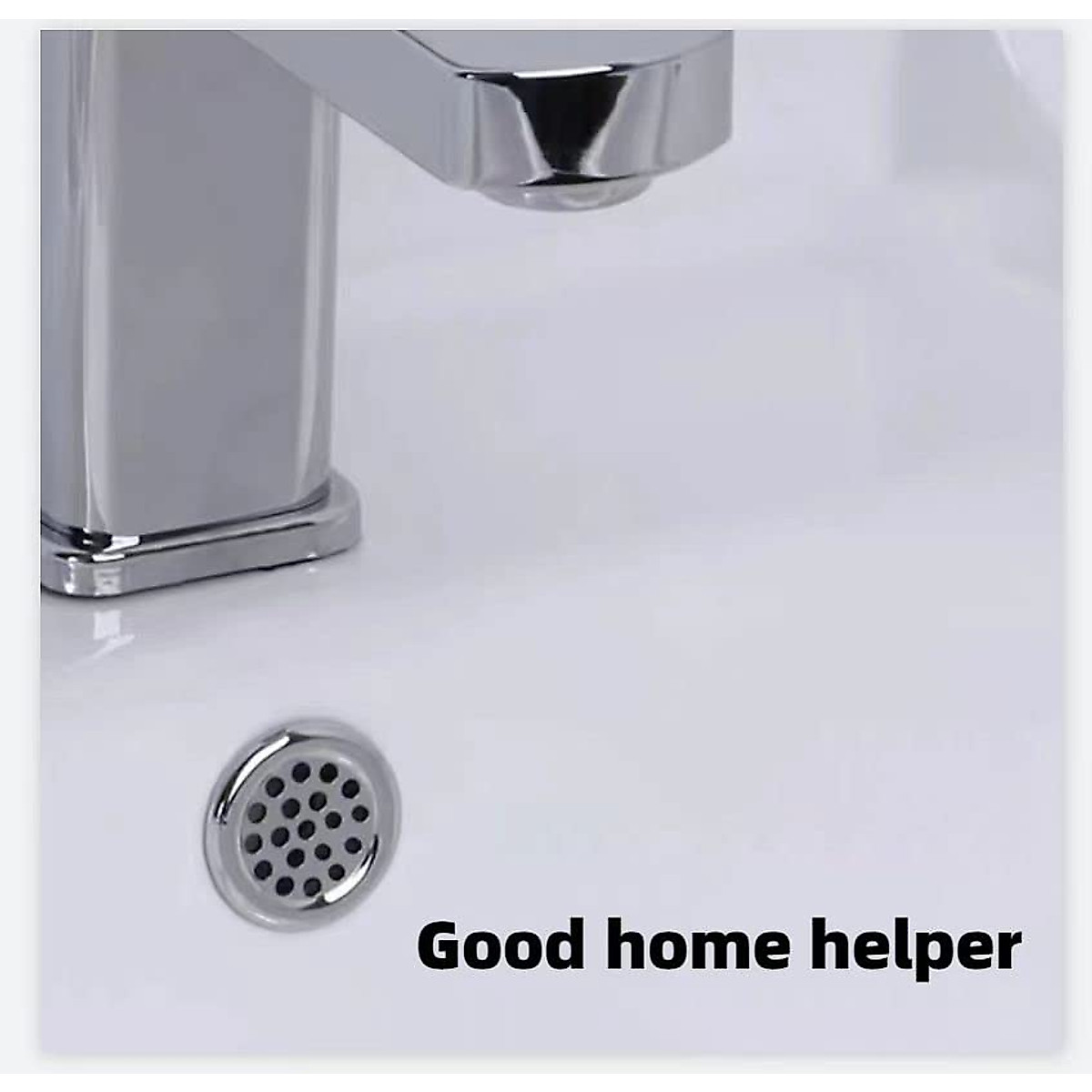 12 Pieces Sink Overflow Ring, Sink Overflow Ring Set Bathroom Accessary Kitchen Bathroom Sink Basin Overflow Cover Vanity Sink Overflow Cover, Silver (6 per item)