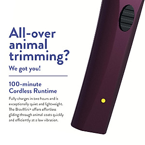 Wahl Professional Animal Bravmini+ Pet, Dog, Cat, & Horse Cordless Trimmer Kit - Purple