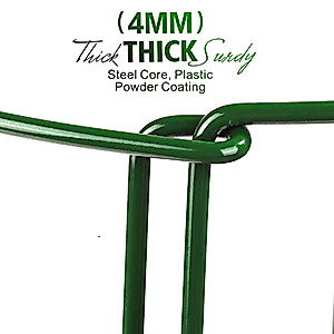 LEOBRO 4 Pack Plant Support Stake, Metal Garden Plant Stakes, Peony Support, Tomato Cage, Half Round Plant Support Ring Cage, Plant Support for Tomato, Rose, Vine, Indoor Plants (9.8" W x 15.7" H)