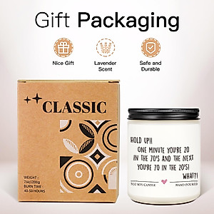 70th Birthday Gifts for Women Men, Funny 70 Year Old Birthday Gift Ideas Unique Turning 70 Happy Birthday Gifts for Friends, Mom, Dad, Grandma, Grandpa, Lavander Scented Candles