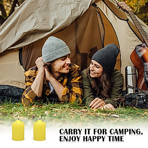 12 Pack 2x3 Inch Citronella Pillar Candles Outdoor Indoor, 22 Hours Dripless Smokeless Yellow Candles for for Home Garden Pool Porch