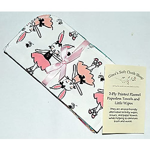 2 Ply All Things Girl Flannel Washable Kids Lunchbox Napkins 8x8 inches 5 Pack - Little Wipes (R) Flannel