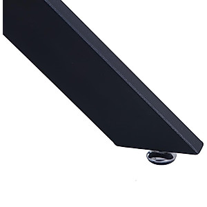 NIERN Tempered Glass Dining Table with Black Metal Legs, 47" Modern Rectangular Kitchen Table for Dining Room Kitchen,Black