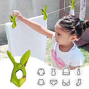 Beach Towel Clips for Chair Secure Clips for Beach Chairs Jumbo Size Plastic Clothes Pegs for Pool Lounger (Frog-A)