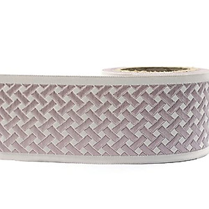 3.8 Yards Spool 2.7" Light Magenta & Beige Knot Embroidered Drapery Trim Jacquard Ribbon for Your Drapes Curtains Drapery Banding Trim Tape V2 179