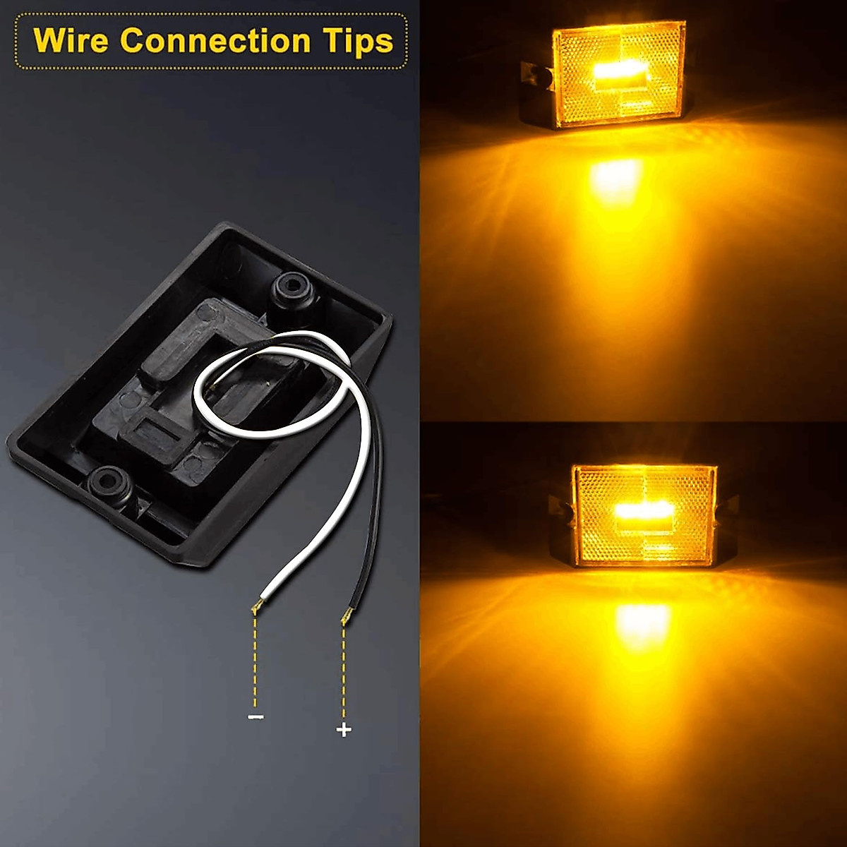 LIMICAR Trailer Light Kit, Trailer Lights LED Kit with Amber Trailer Marker Lights Trailer Wire License Plate Bracket, Trailer Wiring Harness Kit for Truck Boat Trailer RV Marine Under 80"