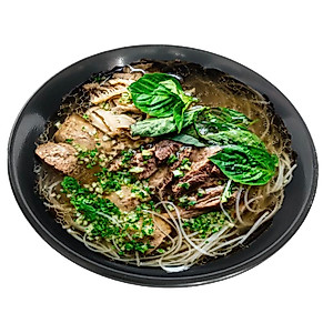 Z-Moments Melamine Round Bowls Japanese Ramen Vietnam Pho Noodles Soup Rice Bowls Set, Black, 5.5", 7", 8", 9", Black #LJB (24, 9" (44 oz))