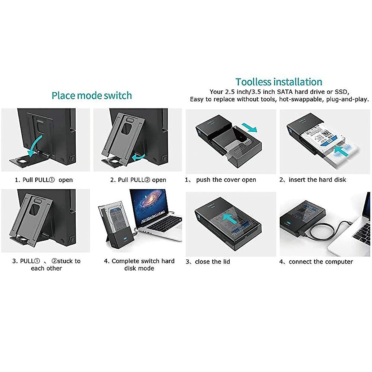 Avolusion HDDGear (HDDGU3-DS) USB 3.0 External Hard Drive Enclosure / HDD Docking Station for 2.5" SSD/HDD & 3.5" HDD - 2 Year Warranty
