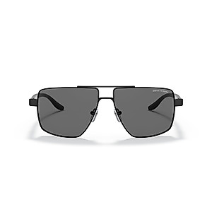 A|X ARMANI EXCHANGE Men's AX2037S Square Sunglasses, Matte Black/Grey Polarized, 60 mm