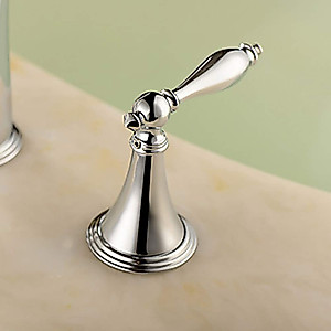 Raxinbang Modern Silver Bathroom Sink Faucet - Waterfall Chrome Three-Hole/Two-Handle Three-Hole Bath Faucet Kitchen Faucet