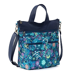Sakroots Womens Eco-twill Berkeley Convertible Tote in REPREVE Eco Twill, Royal Blue Seascape, One Size US