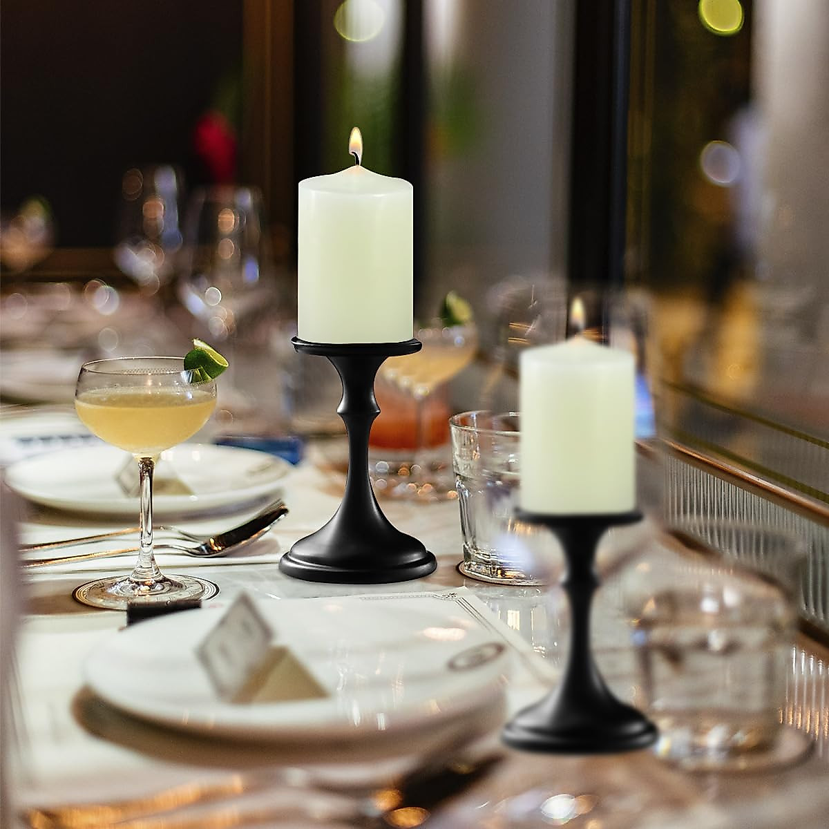 12 Pack 2x3 Hand Poured White Dripless Pillar Candles, Ivory, Soy Candles, Non-Toxic, Unscented, Smokeless, Long Burning, Emergency, for Home Decor, Dining Table, Party, Romantic Mood Lighting