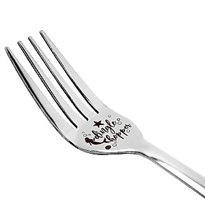 Funny Cute Dinglehopper Engraved Stainless Steel Fork, Dingle Hopper Fork for Friends Sister Kids Girls Women Birthday Christmas Gift