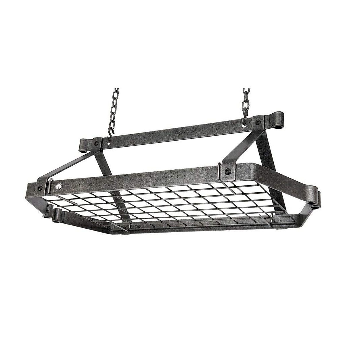 Enclume DR5 Decor Retro Rectangle Ceiling Rack with Grid, Hammered Steel