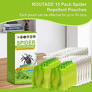 15 Pack Natural Spider Repellent Indoor Use Made with Plant-Based Ingredients, Powerful Spider Repellent Pouches for House Garage to Get Rid of Spiders Outdoor Indoor, Easy to Use, Safe & Non-Toxic