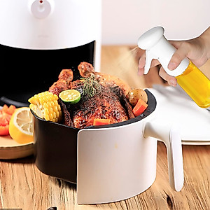 Chling Oil Sprayer for Cooking, 200ml Glass Olive Oil Sprayer Mister Bottle Kitchen Gadgets Accessories for Air Fryer Salad BBQ Baking Roasting White