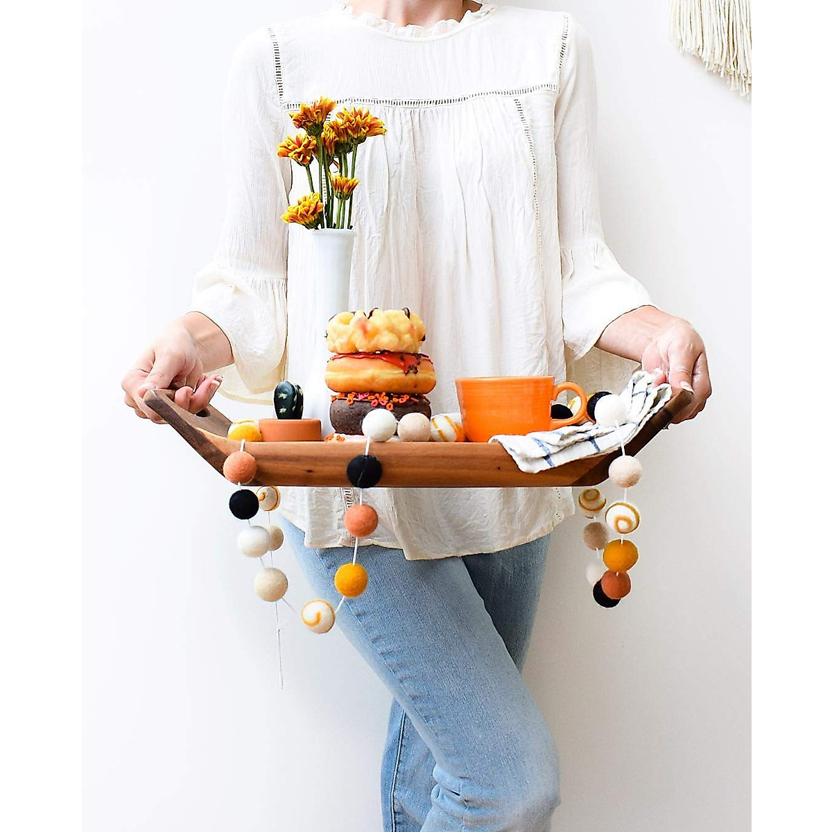 Ironwood Gourmet Norwegian Saddle Serving Tray, 9 x 18 x 3 inches, Brown