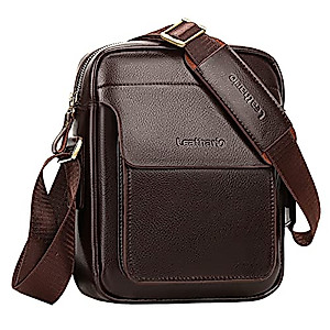 Leathario Men's Crossbody Bag Leather Shoulder bag For Men Messenger Sling Bag For Work Business Satchel Travel
