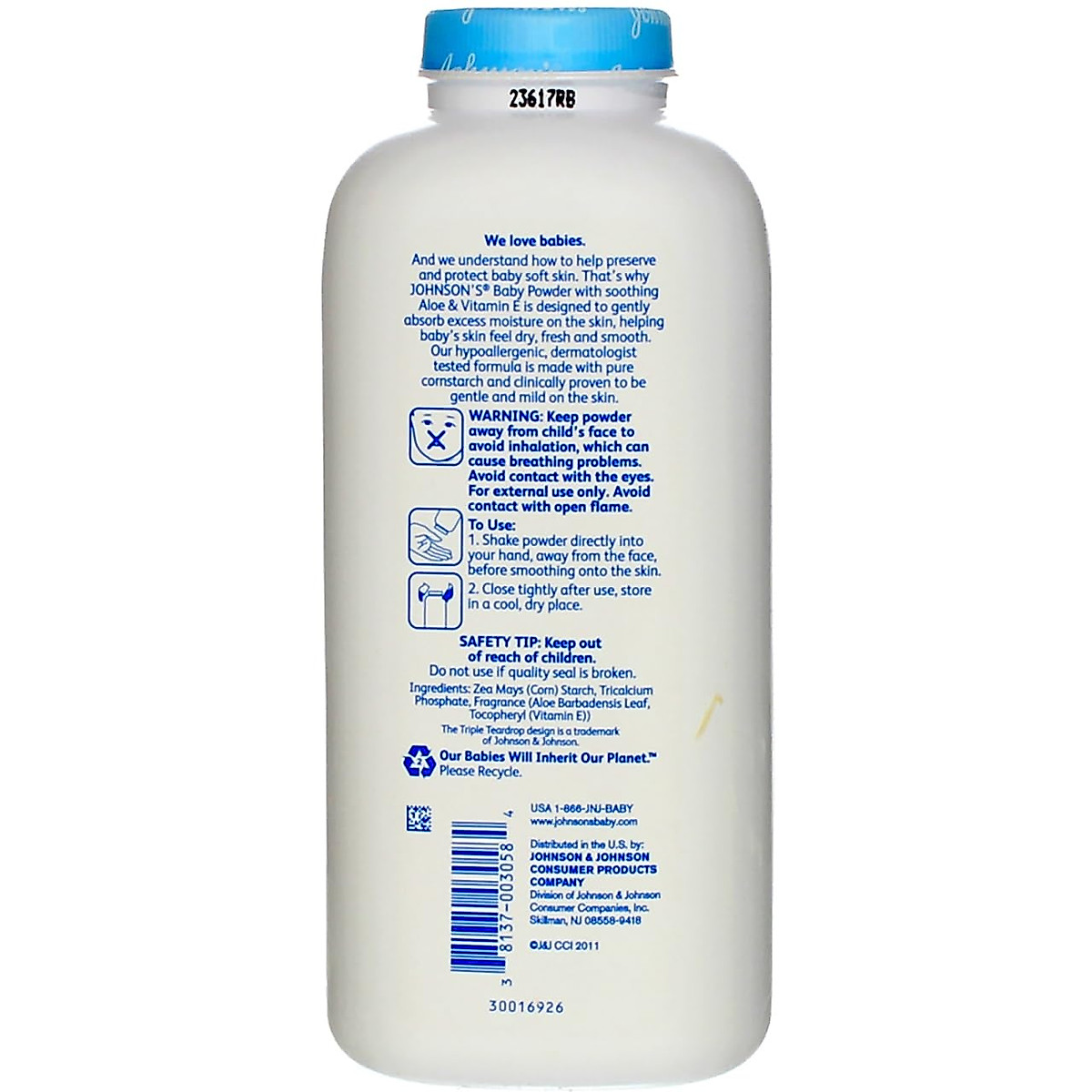 Johnson's Baby Powder, Pure Cornstarch, Lavender & Chamomile, 22 Ounce (Pack of 2)