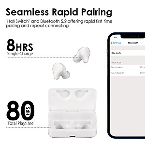 AKSONIC True Wireless Earbuds Bluetooth 5.2 aptX Armatrured Dynamic Speaker Touch Control Deep Bass in Ear w/Mic CVC8.0 Noise Cancelling Headphone USB C Fast Charging