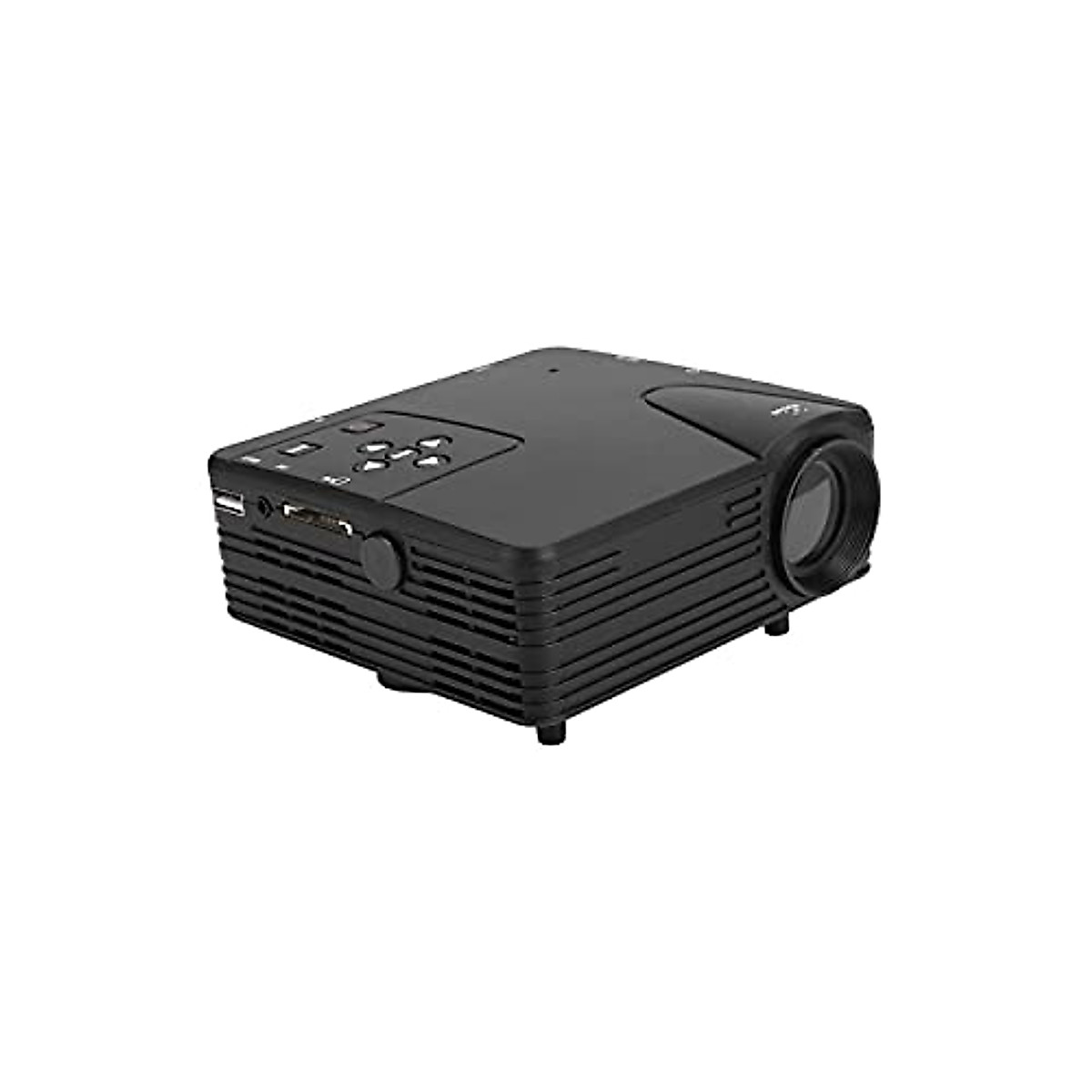 Home Cinema Projector, Mini Portable Vedio Movie Projector 1920x1080 80LM HD Small Vedio Projector, Compatible with Desktop / DVD / Mobile Phone / Game Console(Black)
