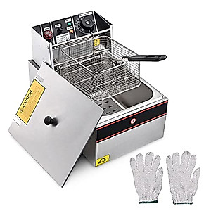 WeChef Electric Deep Fryer with Basket 2500W 12.7 Qt Countertop Stainless Steel Frying Machine Commercial Home Chicken Funnel Cake Bar