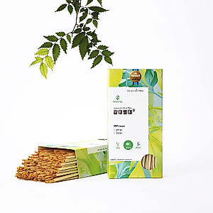 EcoAmiga Bamboo Straw, 8 Inch Reusable & Biodegradable Organic Bulk Straws – Great Ecological Alternative to Plastic Straws (Wheat)