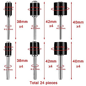 AUSTOR 531 Pcs Sanding Drum Set，504 Pcs Drum Sander Sleeves 80 120 150 240 320 400 600 Grit 24 Pcs Drum Mandrels 2 Pcs Self-Tightening Drill Chuck and 1 Pc Combination Wrench for Dremel Rotary Tool