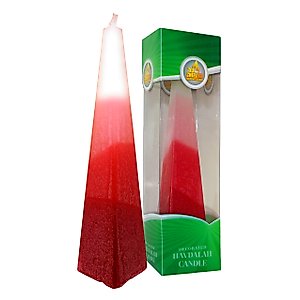 Ner Mitzvah Havdalah Candle Pyramid Shape - Judaica Gift Pyramid Candle - Blue