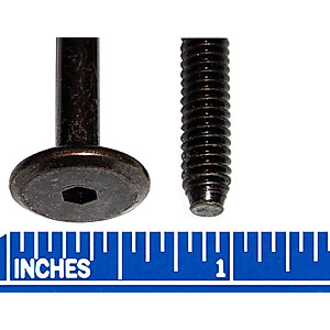 1/4" - 20 TPI x 35mm (1-3/8" ≈ 1.38") Hex Drive Button 17mm Diameter Head Furniture Bolts Dark Bronze Finish (21 Pieces)…