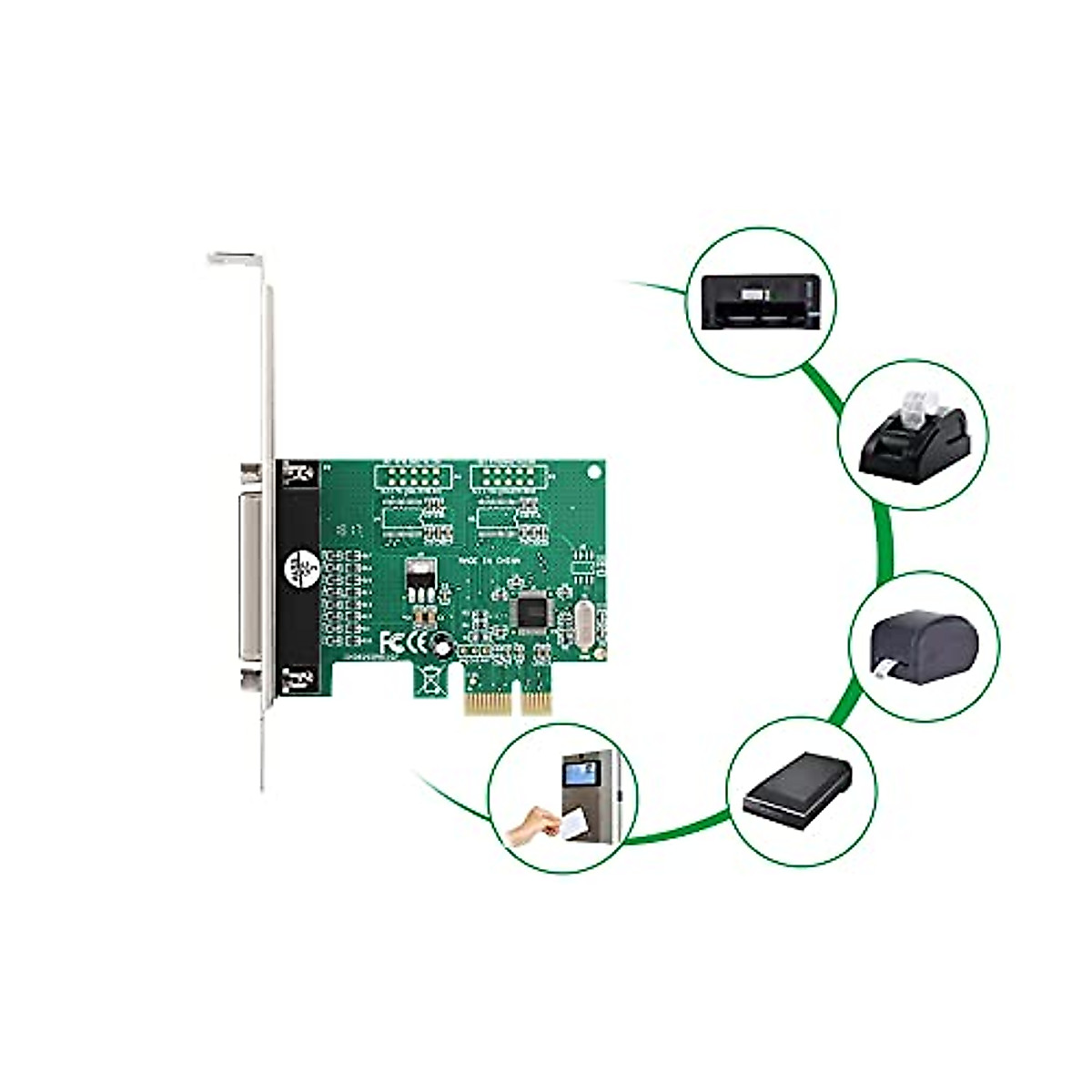 Wendry LPT Printer to PCI-E Parallel Printer Card, Parallel Port DB25 Express Card Converter Adapter, Pci-express's 25/s Full Duplex Channel,1.5 Mbyte/S,for Win98SE/ME/2000/XP/Vista/Win7/Win8/Win10