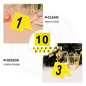 Luxshiny 10pcs Acrylic Tent Table Numbers 1-10 Double Side Numbered Table Tents Restaurant Wedding Table Number Table Tent Numbers Cards Signs Evidence Markers Supplies