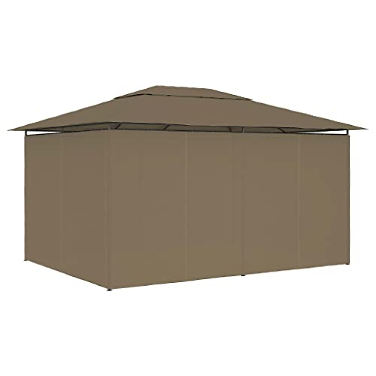 Garden Marquee with Curtains,Outdoor Gazebo, Hardtop Gazebo,Backyard Gazebo,Patio Gazebo,Grill Gazebo,for Barbeque, Patio, Deck,Garden Party,Markets,13.1'x9.8' Taupe 0.6 oz/ft²
