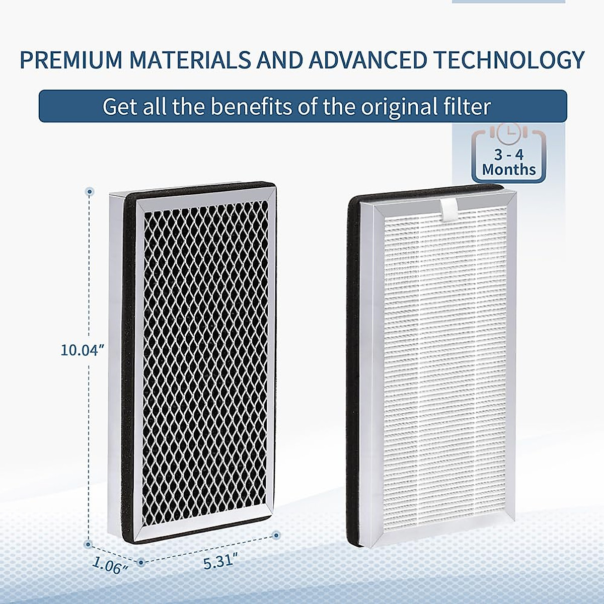 Zouhwaso MA Series 15 Replacement Filter compatible with MA Series 15 Air Cleaner pur-ifier Filter Replacement, 3-in-1 Composite Filter with H13 True HEPA, acti-vated car-bon and Pre-filter, Pack of 6