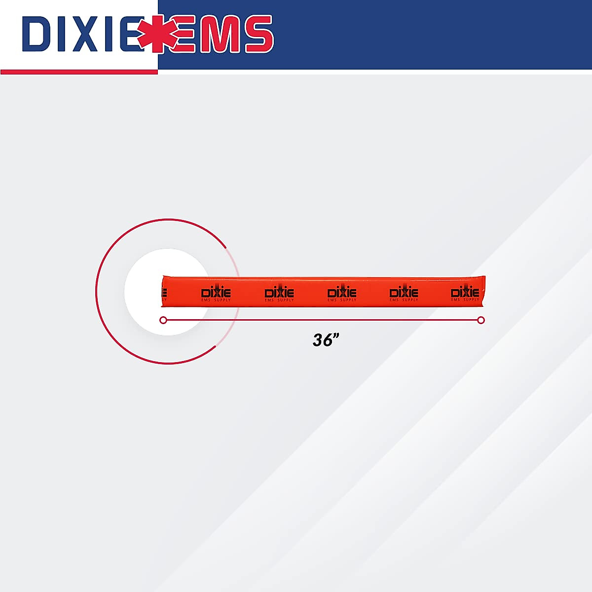 Dixie EMS Padded Wood Splint with Vinyl Casing for Fractured Limbs, Full Arms, Legs, Waterproof Medical Splints for First Aid, Sports and Emergency Support, Orange - 36 Inch