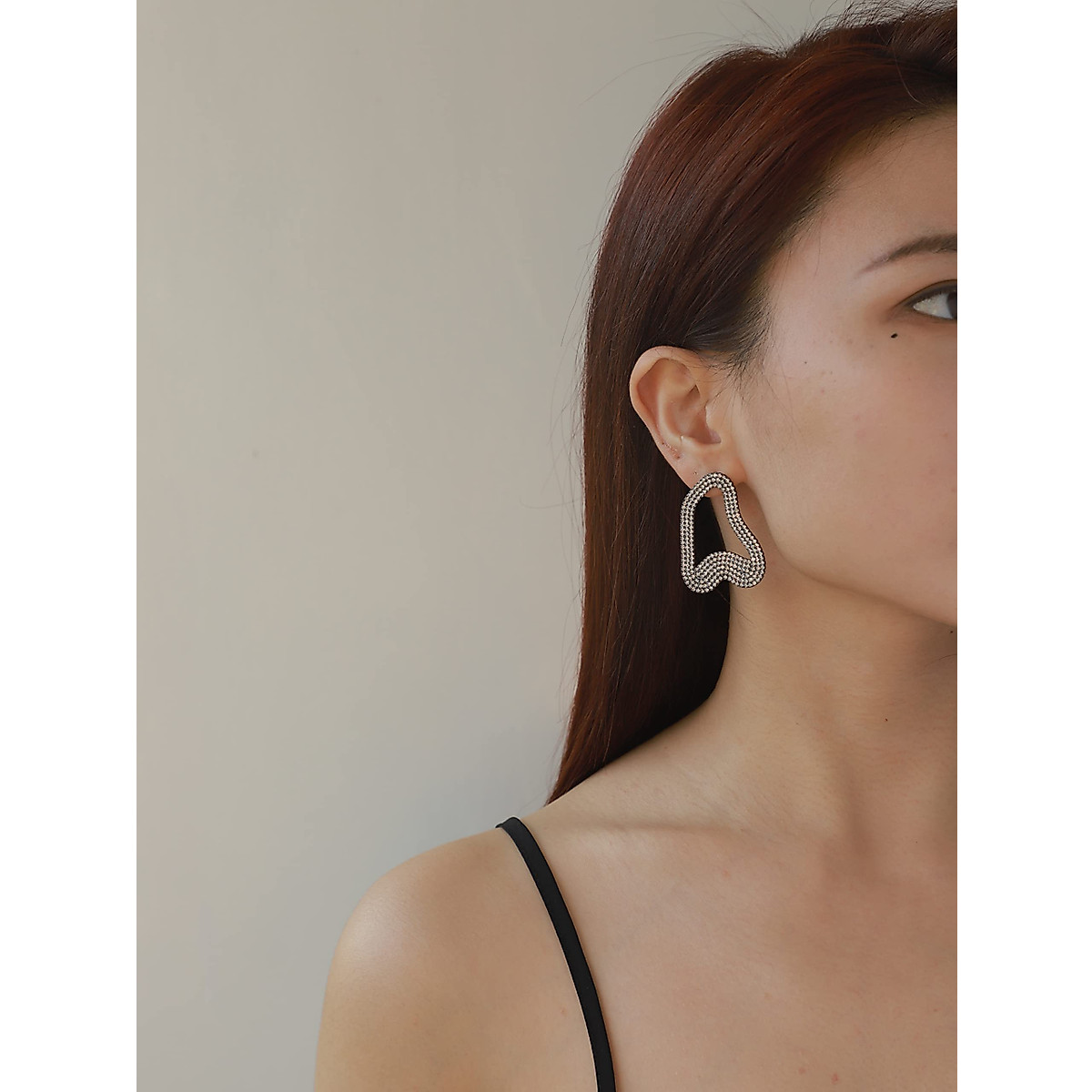 Donabus Statement Earrings- Trendy Earrings for Women，Asymmetric Earrings with Full Rhinestone,Great Gifts for Women (A) (A)