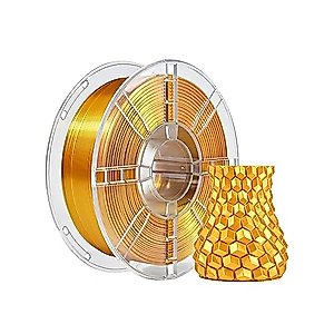 iBOSS PLA Plus (PLA+) 3D Printer Filament 1.75mm,1kg Spool (2.2lbs) Silk Shiny Filament 3D Printing Filament,Dimensional Accuracy +/- 0.02mm,PLA Pro 3D Filament,Fit Most FDM Printer(Slik Gold)
