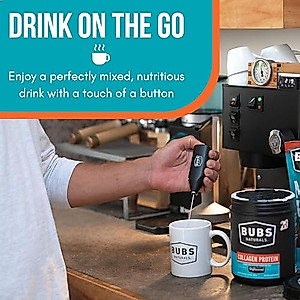 BUBS Naturals Mix Wand - MCT Oil Powder, Handheld Milk Frother - Lattes, Coffee, Cappuccino, Frappes, Hot Chocolate Blender - Portable