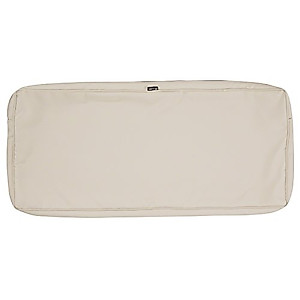Classic Accessories Montlake FadeSafe Water-Resistant 48 x 18 x 3 Inch Outdoor Bench/Settee Cushion Slip Cover, Patio Furniture Swing Cushion Cover, Antique Beige, Patio Furniture Cushion Covers