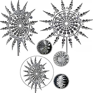 Unique and Magical Metal Windmill,3D Wind Powered Kinetic Sculpture, Metal Wind Spinner Solar, Lawn Solar Wind Spinners for Yard and Garden, Wind Catchers Metal Outdoor Patio Decoration Wind Sculpture