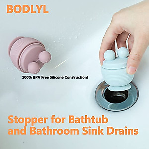 2 Pack Universal Bathtub Plug, Silicone Bathtub Stopper, Bathtub Drain Stopper Plug for Kitchen Bathtub Sink Drains (Blue)