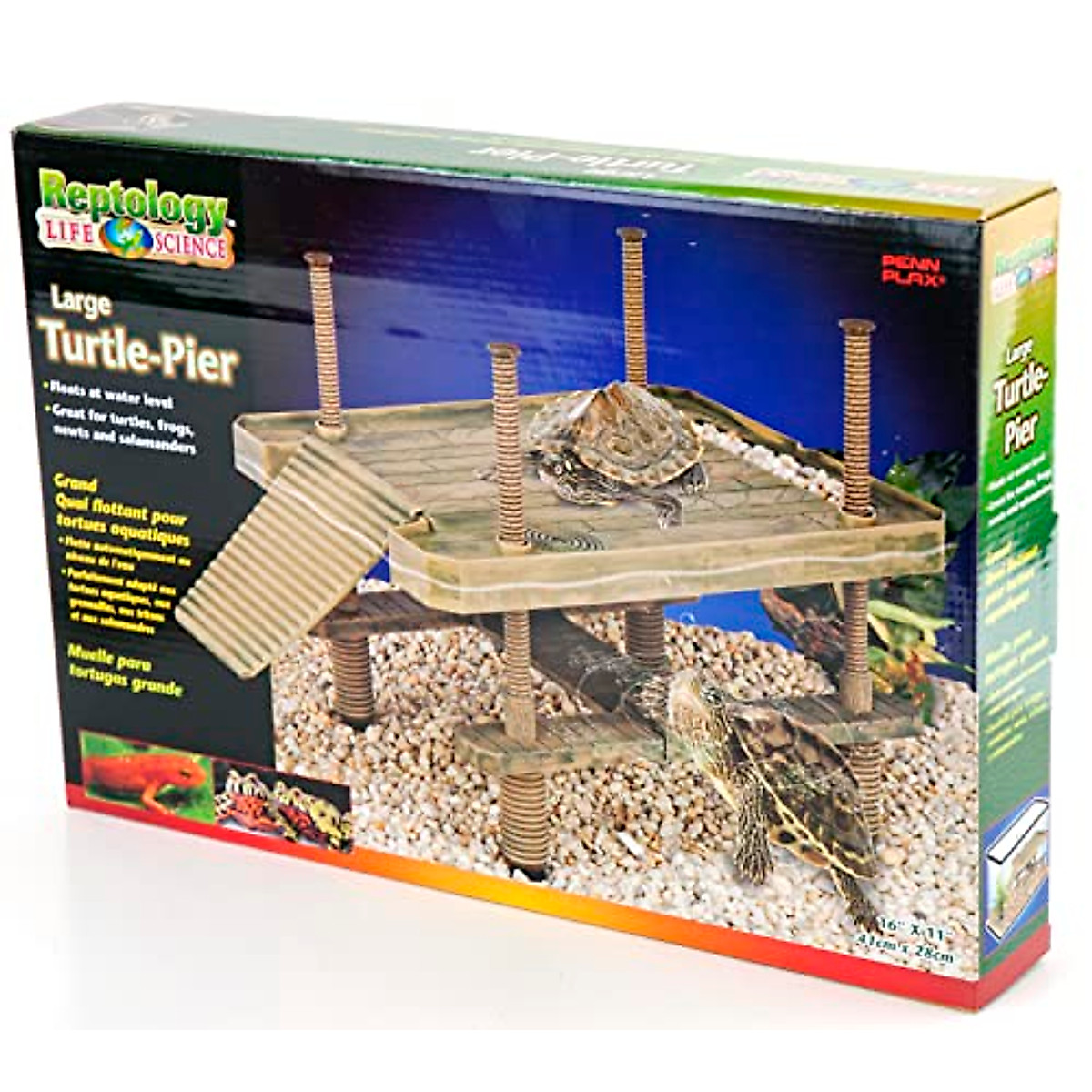Penn-Plax Reptology Floating Turtle Pier and Basking Platform – Decorative, Functional, and Naturally Inspired – Large Size (Model Number: REP603)