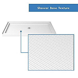 DreamLine SlimLine 32 in. D x 54 in. W x 2 3/4 in. H Center Drain Single Threshold Shower Base in White, DLT-1132540