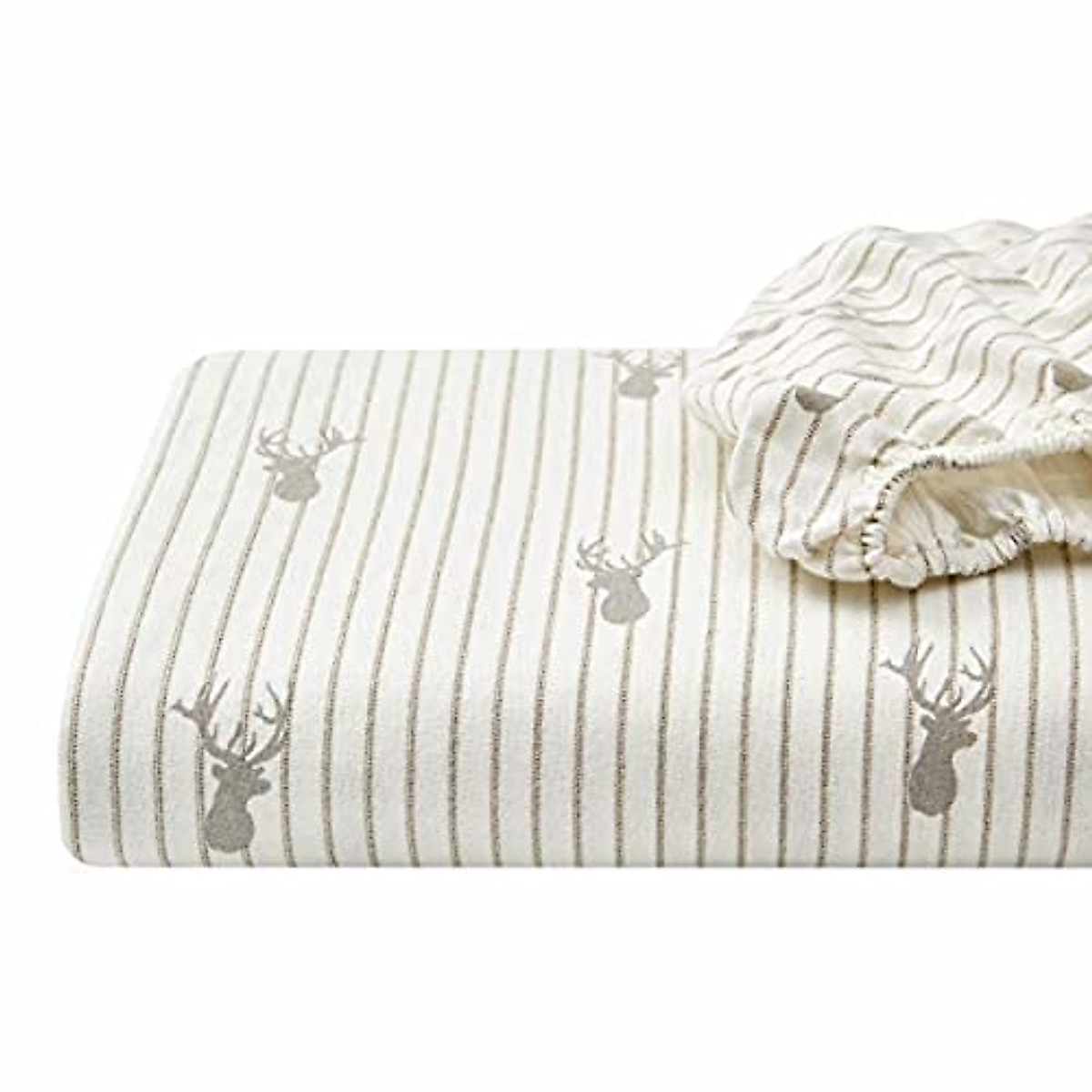 Eddie Bauer - Queen Sheets, Cotton Flannel Bedding Set, Brushed For Extra Softness, Cozy Home Decor (Deer Lodge, Queen)