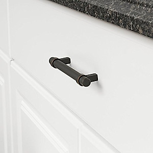 Amazon Basics Straight Bar Cabinet Handle, 6.63-inch Length (5-inch Hole Center), Oil Rubbed Bronze, 10-Pack
