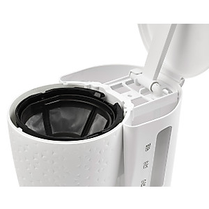 HADEN Starbeck Elegant Easy to Clean Drip Coffee Machine with Glass Carafe, 30 Second Anti Drip and Keep Warm Function, 1.5 Liter Tank, White/Chrome