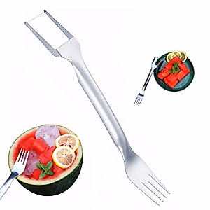 2023 New Watermelon Cutter, 2-in-1 Watermelon Fork Slicer, Stainless Steel Watermelon Slicer Cutter Summer Fruit Cutting Fork, Family Party Camping with Watermelon Cutter Slicer Tool (1PCS)
