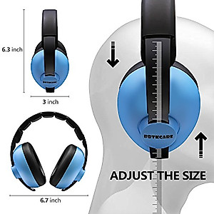 BBTKCARE Baby Ear Protection Noise Cancelling HeadPhones for Babies for 3 Months to 2 Years (Blue)