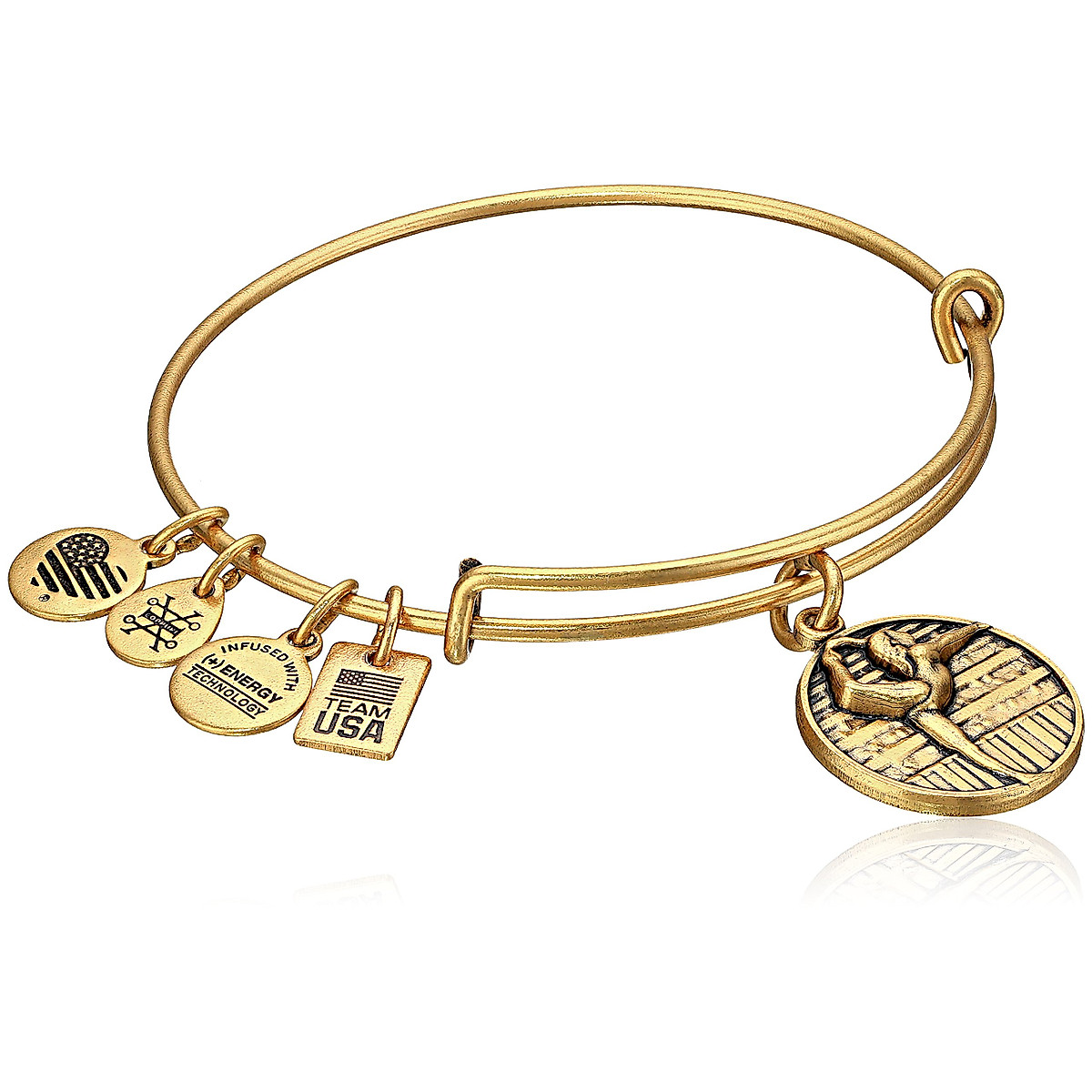 Alex and Ani Team USA Gymnastics Expandable Rafaelian Gold Bangle Bracelet